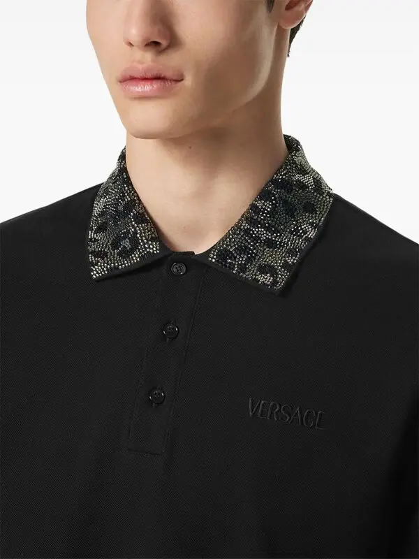 Versace Crystal-embellished Polo Shirt
