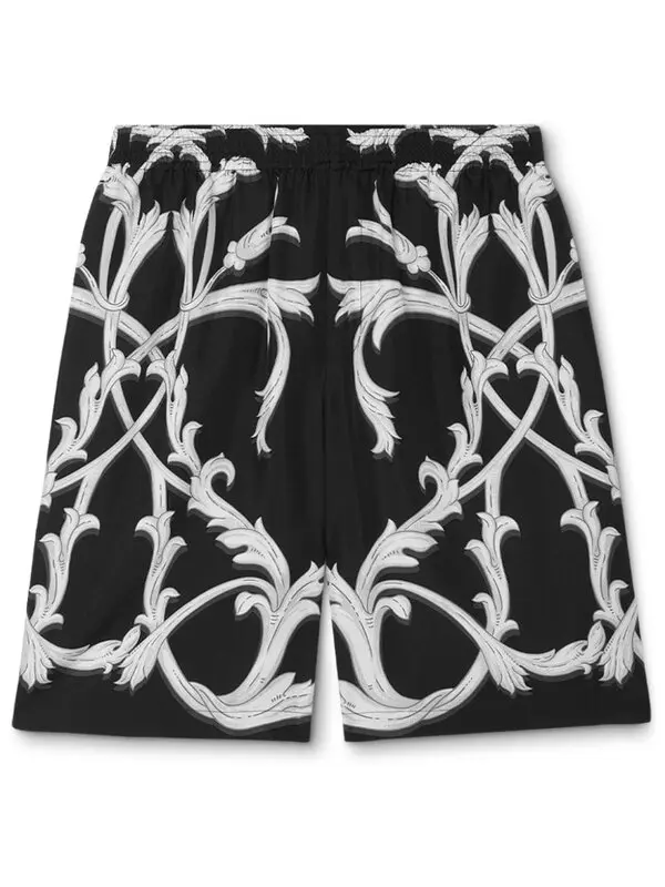 Versace Acanthus Leaves Silk Shorts