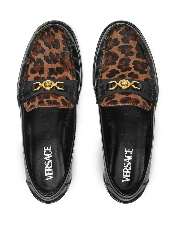 Versace Medusa '95 Leopard Loafers - Black