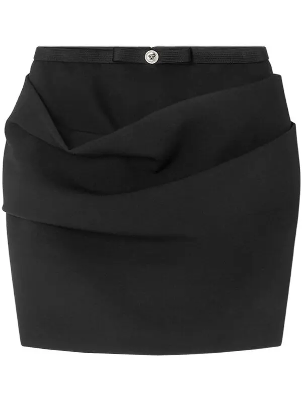 Versace Gabardine Draped Skirt