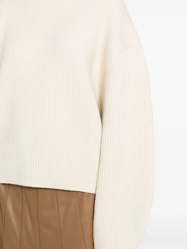 TOTEME Ribbed Turtleneck Top - Neutrals
