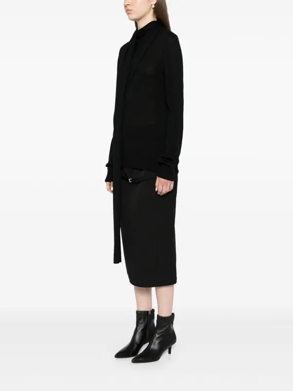 TOTEME Draped-scarf Fine Knit Top