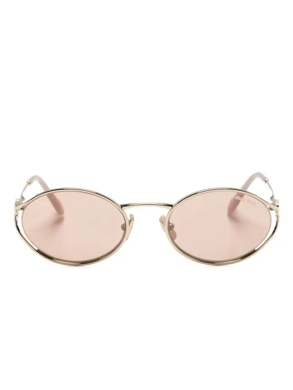 Miu Miu Logo Sunglasses - Gold