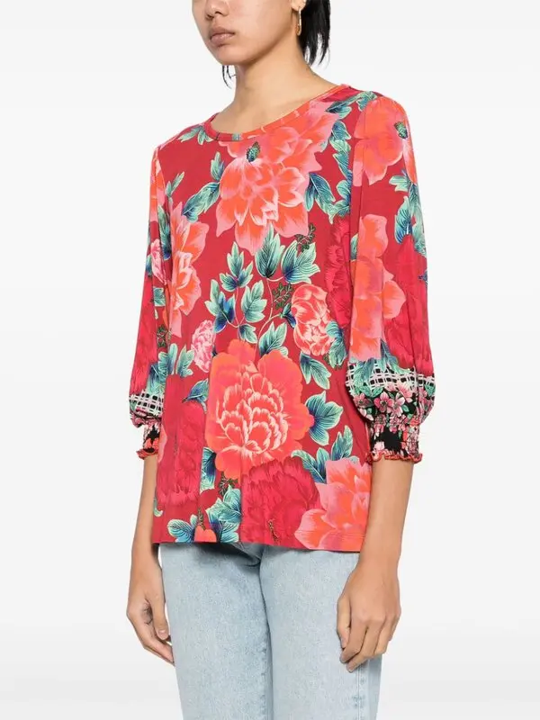 Johnny Was All-over Floral Print T-shirt
