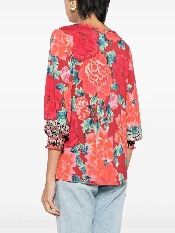Johnny Was All-over Floral Print T-shirt