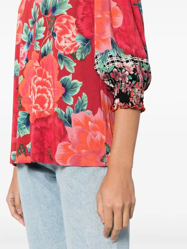 Johnny Was All-over Floral Print T-shirt
