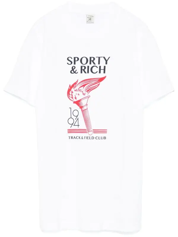 SPORTY & RICH Torch-print T-shirt - White
