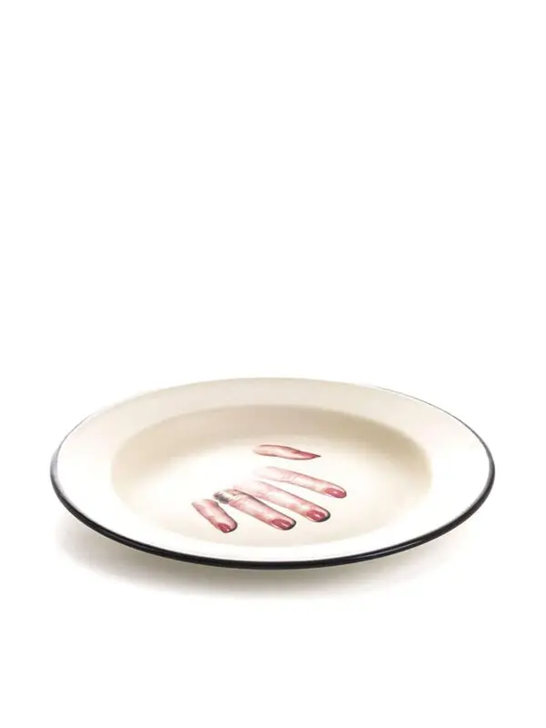 SELETTI 16836 Enamel Fingers Plate - Neutrals