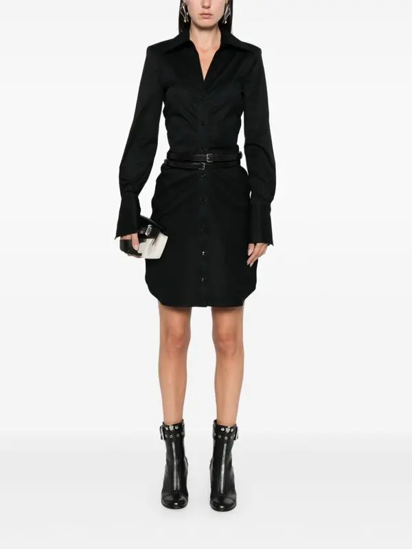 dvf wrap dress fit Long Sleeve Collared Fitted Waist Shirt Dress