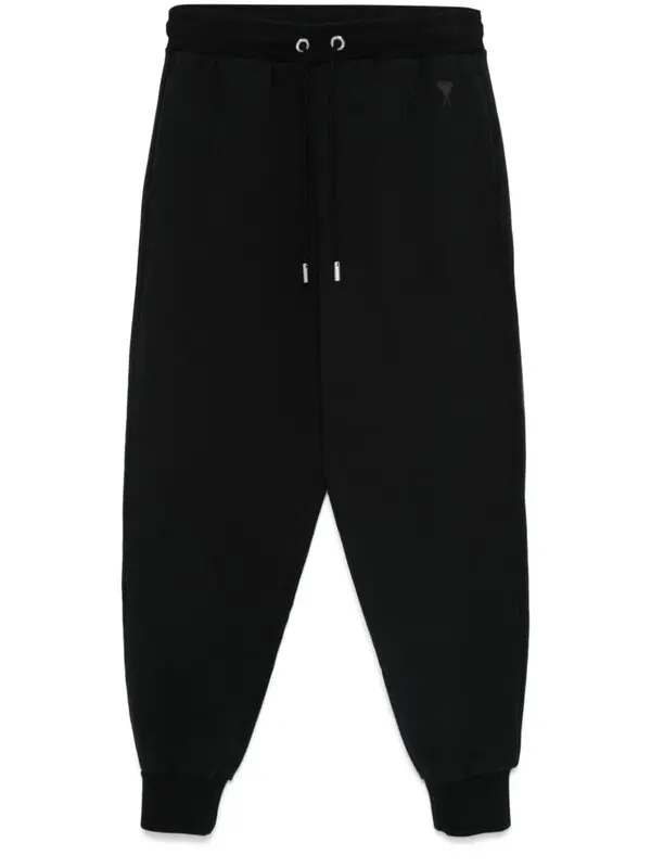 AMI Paris De Coeur-motif Track Pants - Black