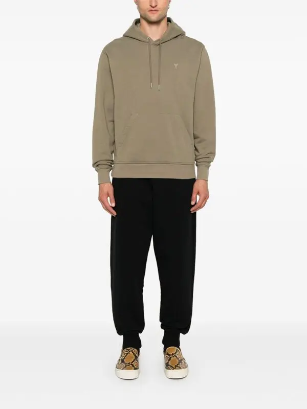 AMI Paris De Coeur-motif Track Pants - Black