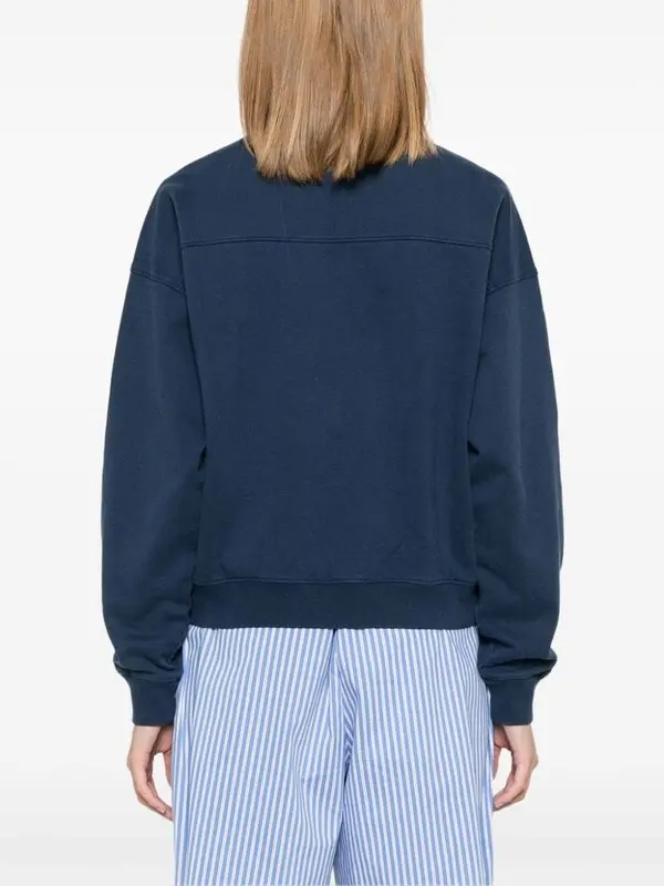 Sporty & Rich Embroidered Half-zip Sweatshirt