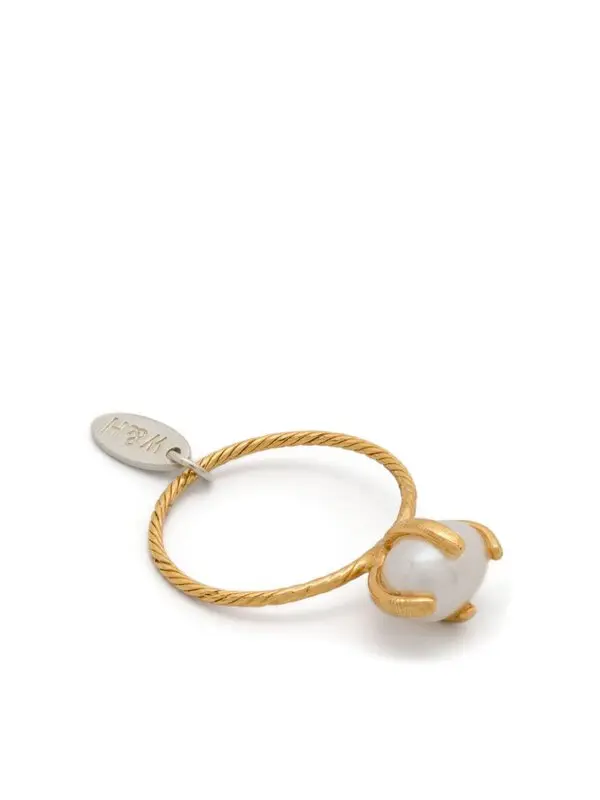 WOUTERS & HENDRIX Twisted Pearl Band Ring - Gold