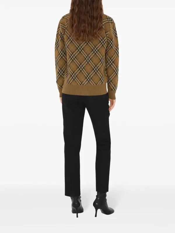 Burberry Check Wool-mohair Cardigan - Brown