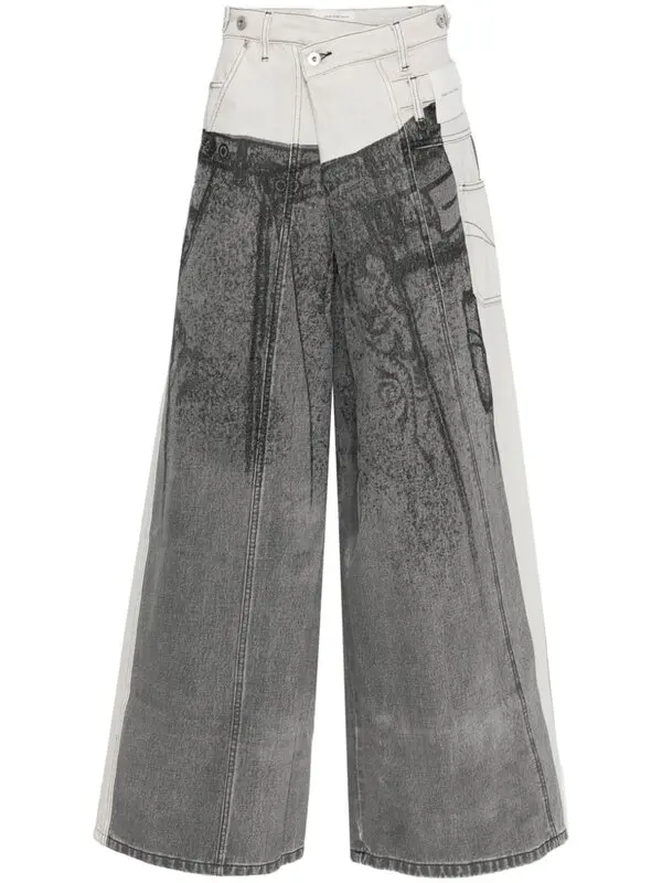 FENG CHEN WANG Graphic-print Jeans - Black