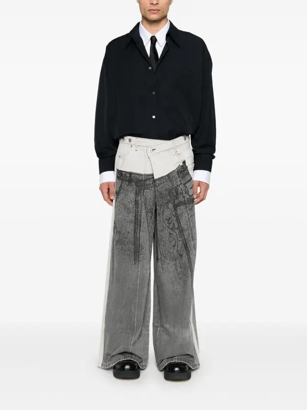 FENG CHEN WANG Graphic-print Jeans - Black