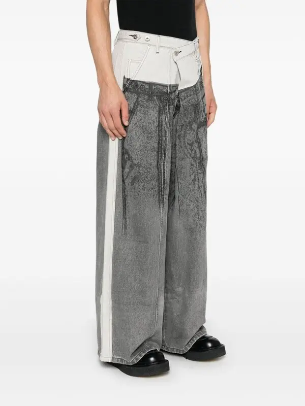 FENG CHEN WANG Graphic-print Jeans - Black