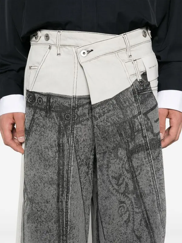 FENG CHEN WANG Graphic-print Jeans - Black
