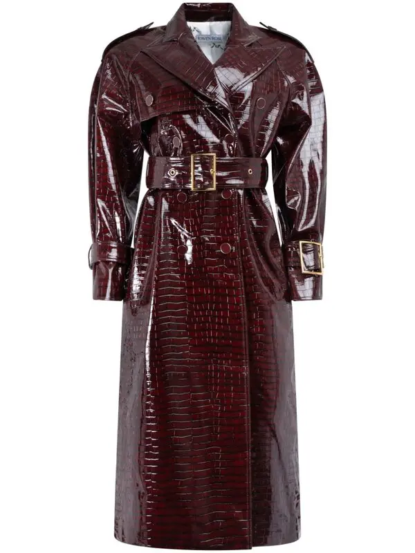 ROWEN ROSE Vinyl-effect Trench Coat