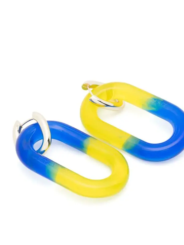 Patrizia Pepe Elongated Hoop Earrings - Blue