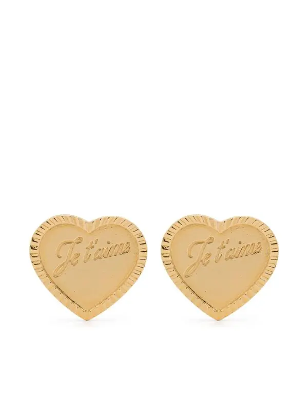 WOUTERS & HENDRIX Heart Stud Earrings - Gold