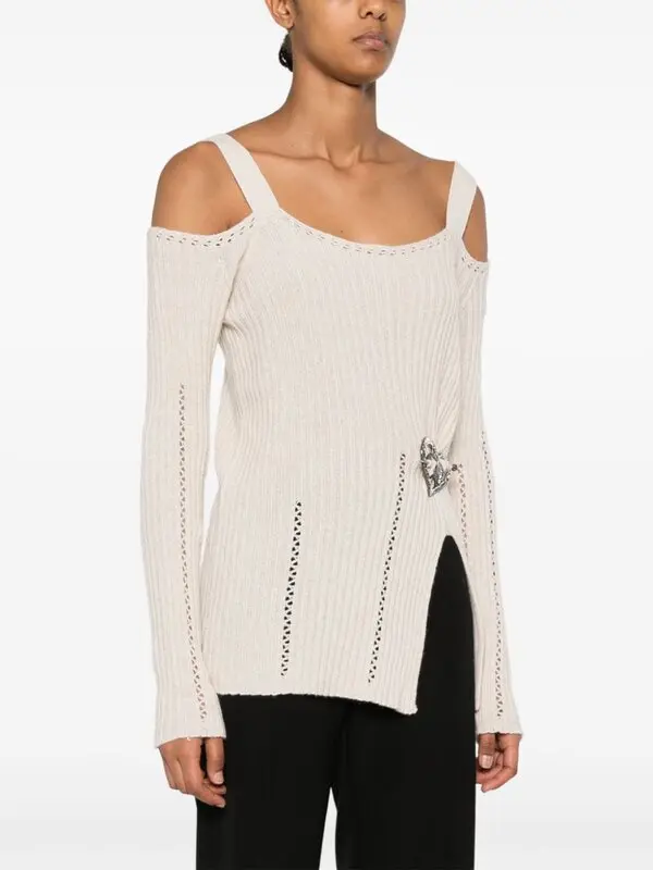 TWINSET Brooch-detail Top - Brown