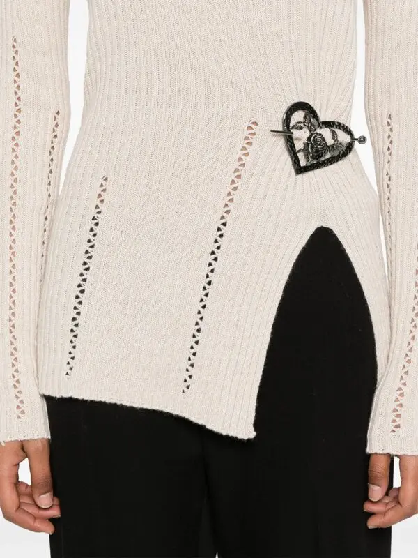 TWINSET Brooch-detail Top - Brown