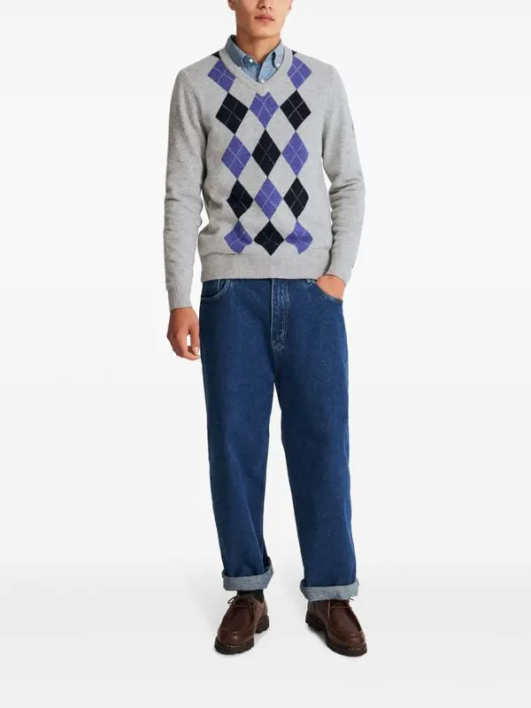 Pringle Of Scotland Argyle V-neck Sweater
