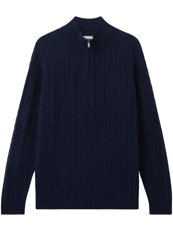 Pringle Of Scotland Lambswool Zip Sweater - Blue