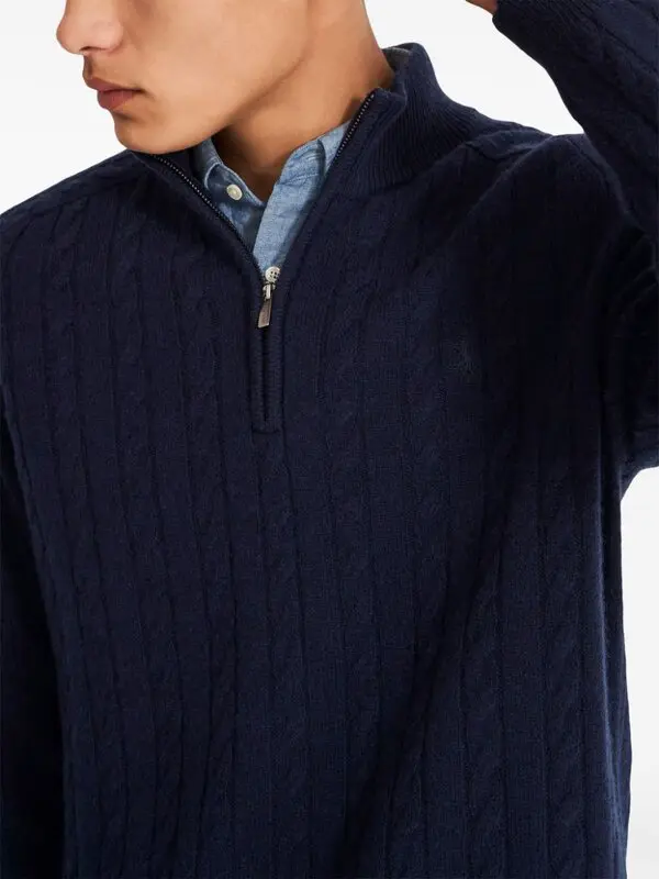 Pringle Of Scotland Lambswool Zip Sweater - Blue