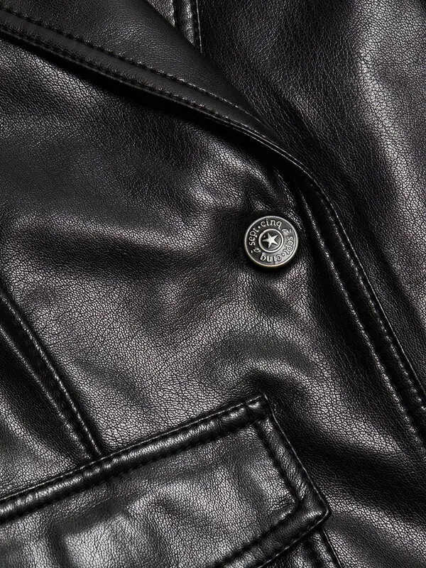 Cinq À Sept Louisa Faux Leather Scrunched Jacket