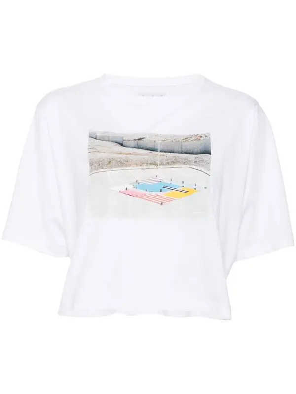 AGNÈS B. Printed Cropped T-shirt