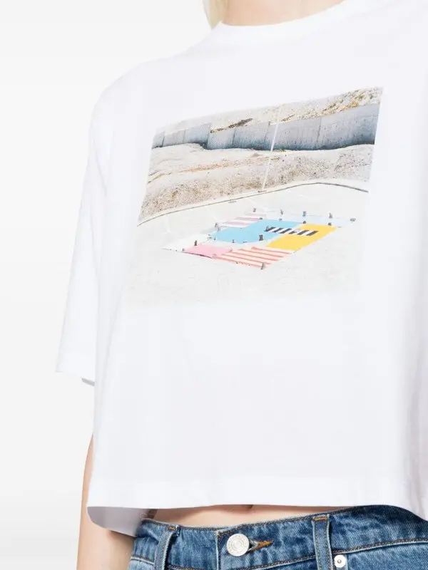 AGNÈS B. Printed Cropped T-shirt