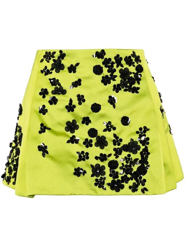 DES_PHEMMES College Flared Skirt - Green