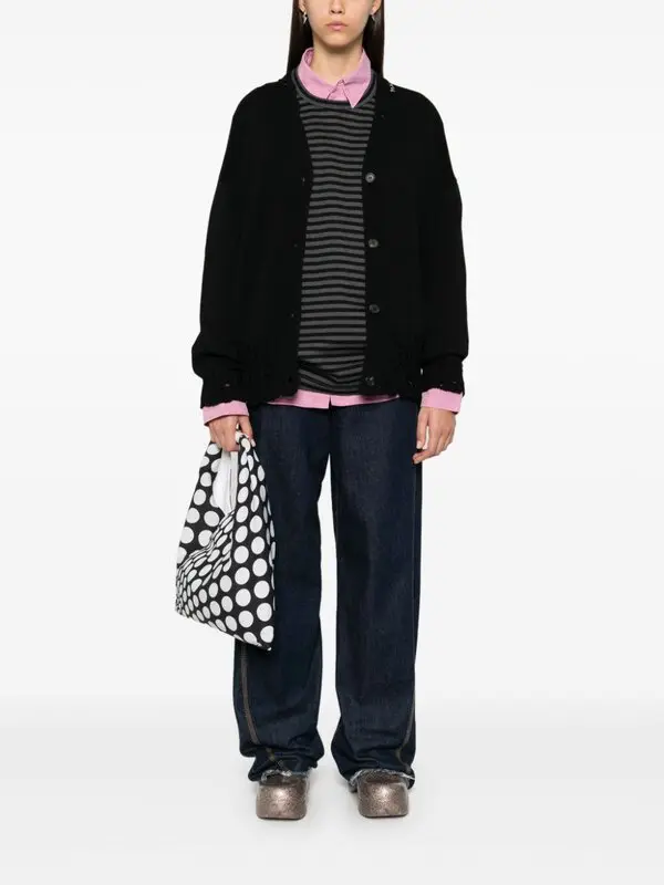 Marni Distressed Knit Cardigan - Black