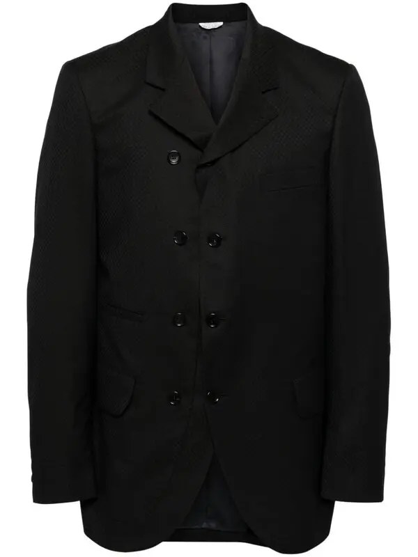 Comme Des Garçons Mini Checkerboard-pattern Blazer - Black