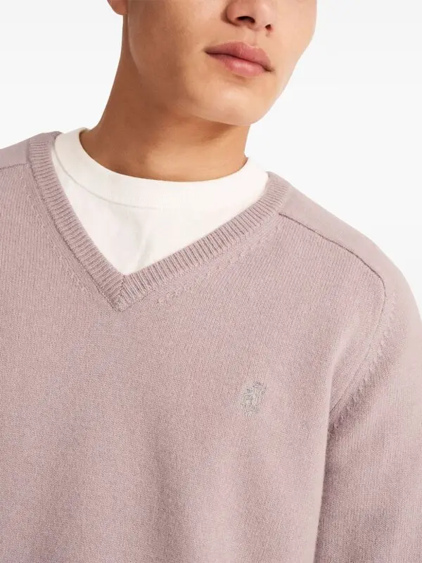 Pringle Of Scotland Wool V-neck Sweater - Pink
