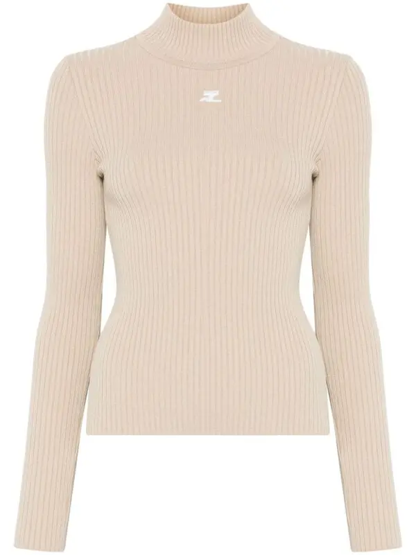 COURREGES Reedition Ribbed Sweater - Neutrals