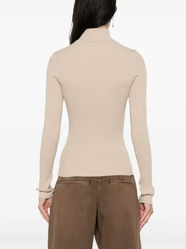 COURREGES Reedition Ribbed Sweater - Neutrals