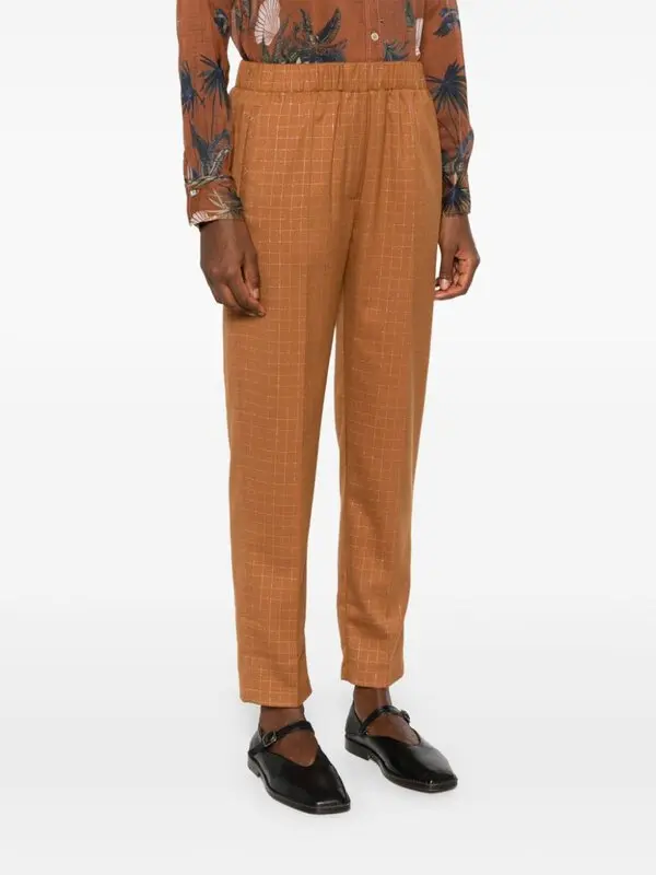 FORTE_FORTE Grid-pattern Trousers