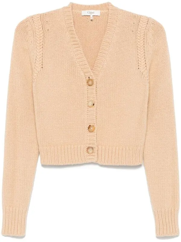 Chloé V-neck Cardigan - Neutrals