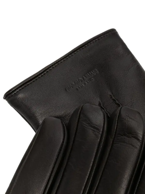 Giorgio Armani Leather Gloves - Brown