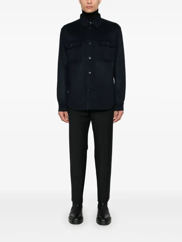 Brioni Felted Shirt Jacket - Blue