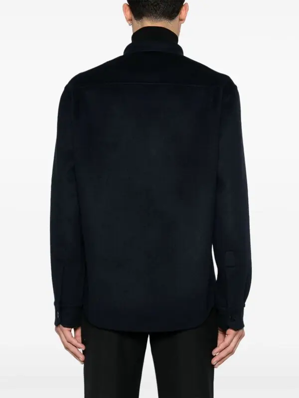 Brioni Felted Shirt Jacket - Blue