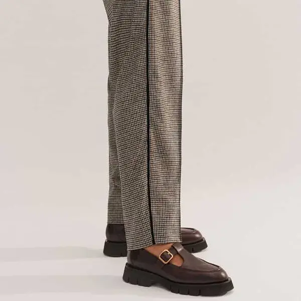 ME+EM Houndstooth Jogger - Brown