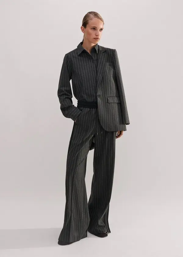 ME+EM Pinstripe Forever Tailoring Shirt - Charcoal Pinstripe
