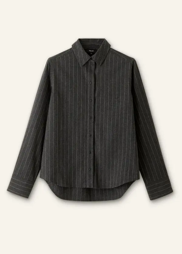 ME+EM Pinstripe Forever Tailoring Shirt - Charcoal Pinstripe