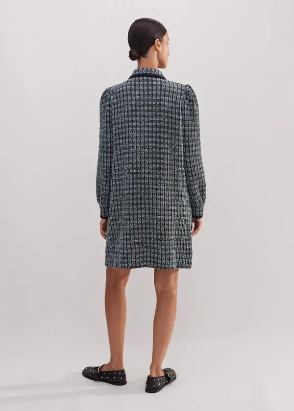 ME+EM Tweed Shift Dress - Navy Multi