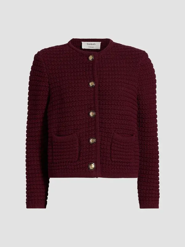 Ba&sh Gaspard Cotton-blend Knit Cardigan - Bordeaux