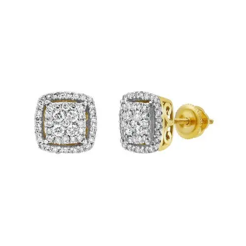LUVMYJEWELRY Ballroom Bliss Diamond Stud Earrings - 14k Yellow Gold